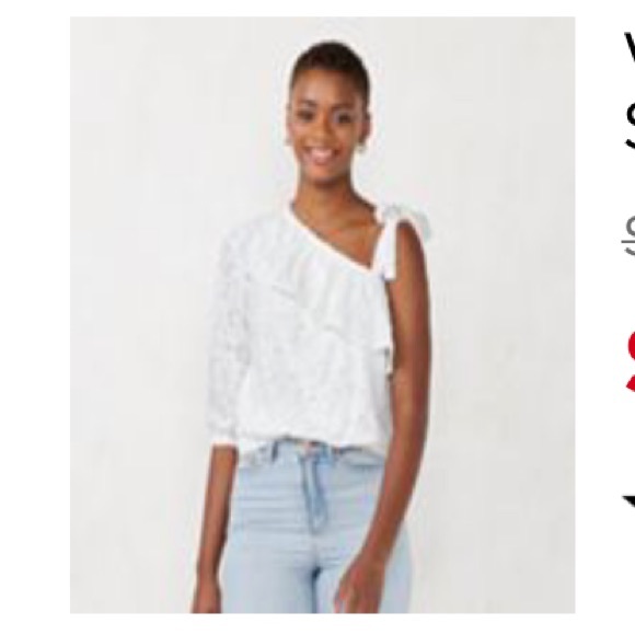 LC Lauren Conrad | Tops | Nwt Lc Lauren Conrad Ivory Tusk One Shoulder ...